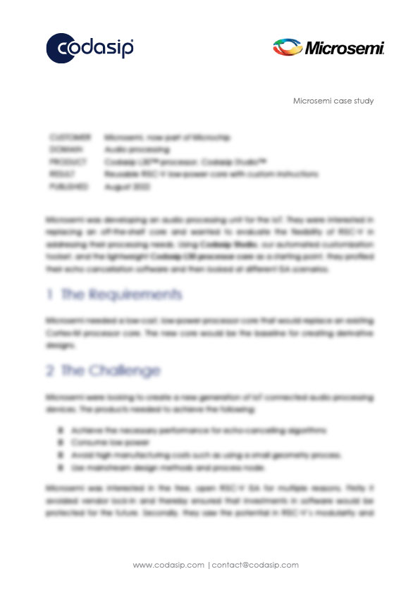 Microsemi - Case study - Codasip