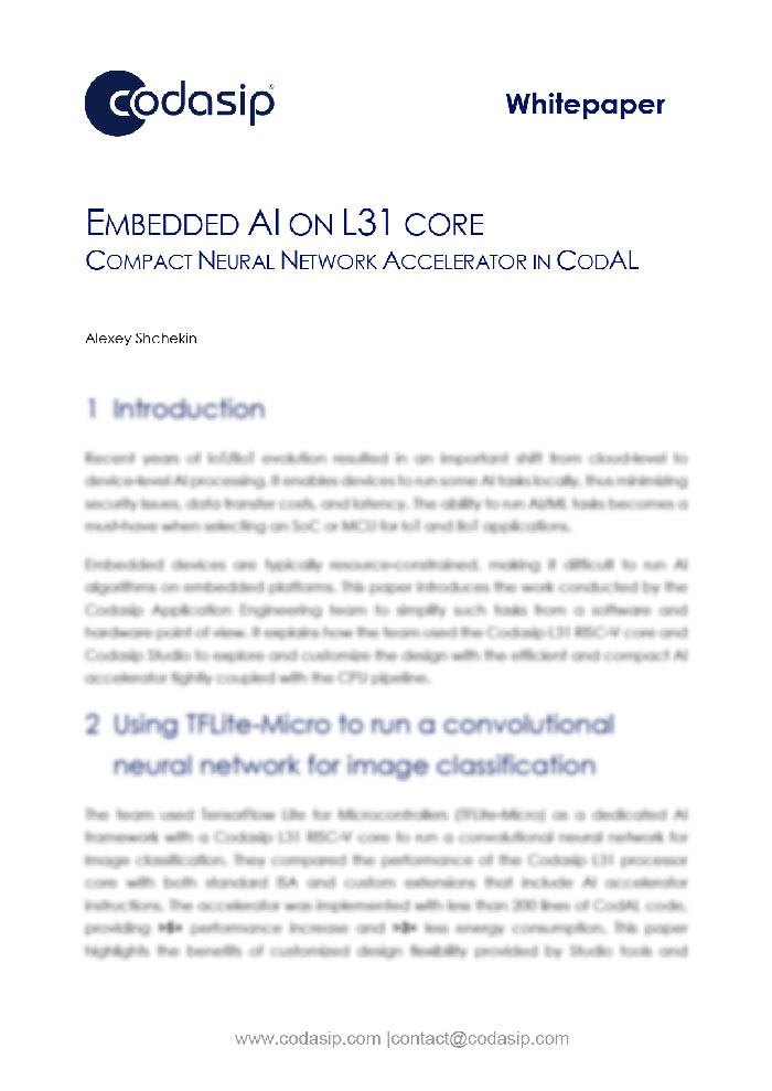 Compact Nn Accelerator In Codal Technical Paper Codasip