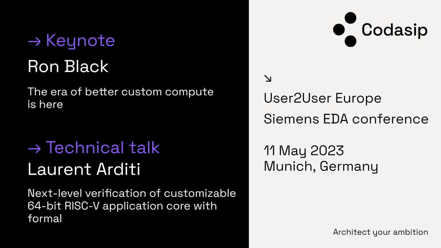 User2User Europe - Codasip