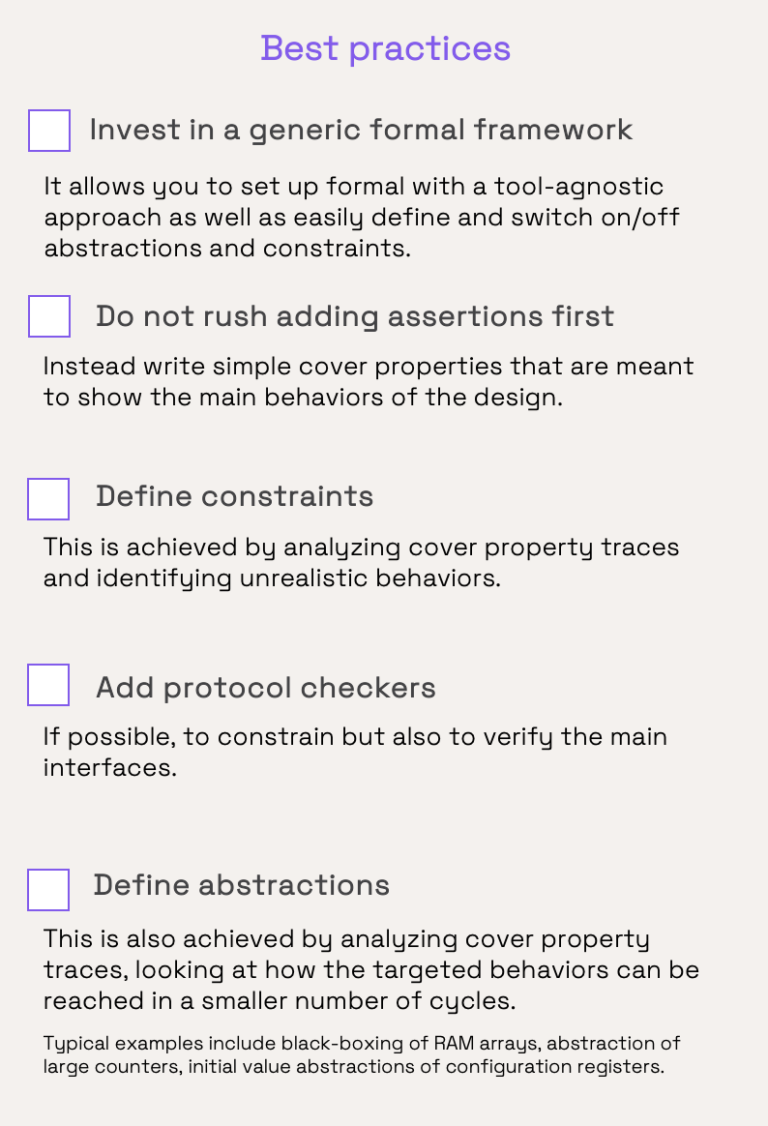 Formal verification best practices to reach your targets - Codasip